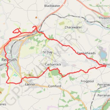 Bike trip to Bissoe: trail, distance, elevation, map, profile and GPS track